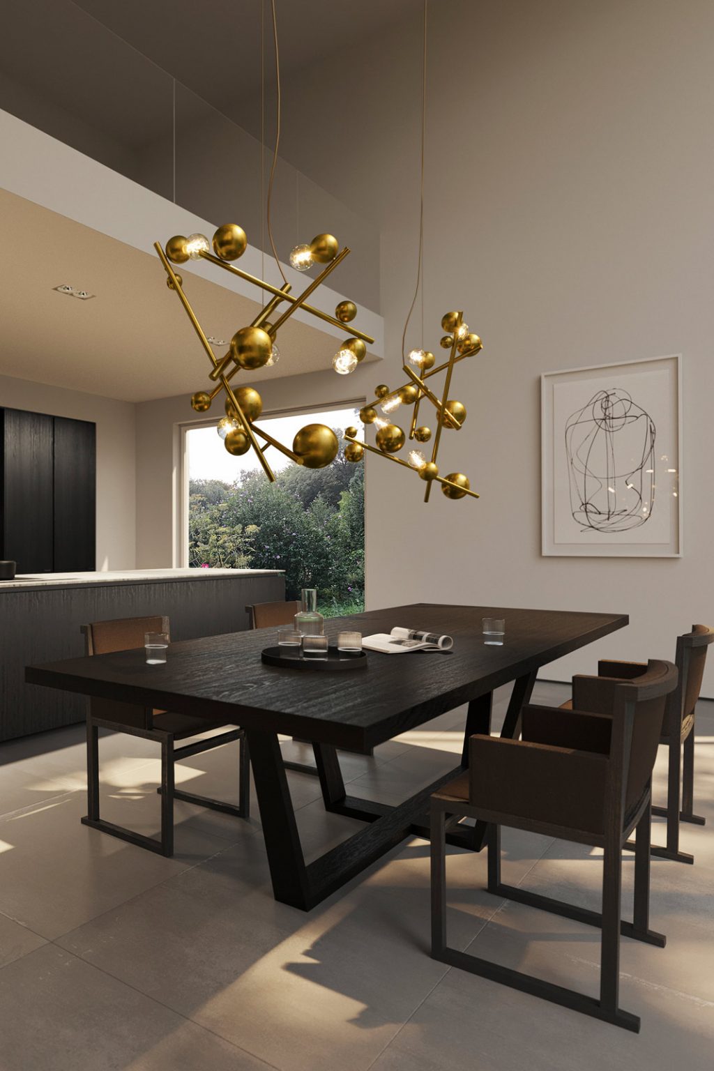 Modern style and light sculptures