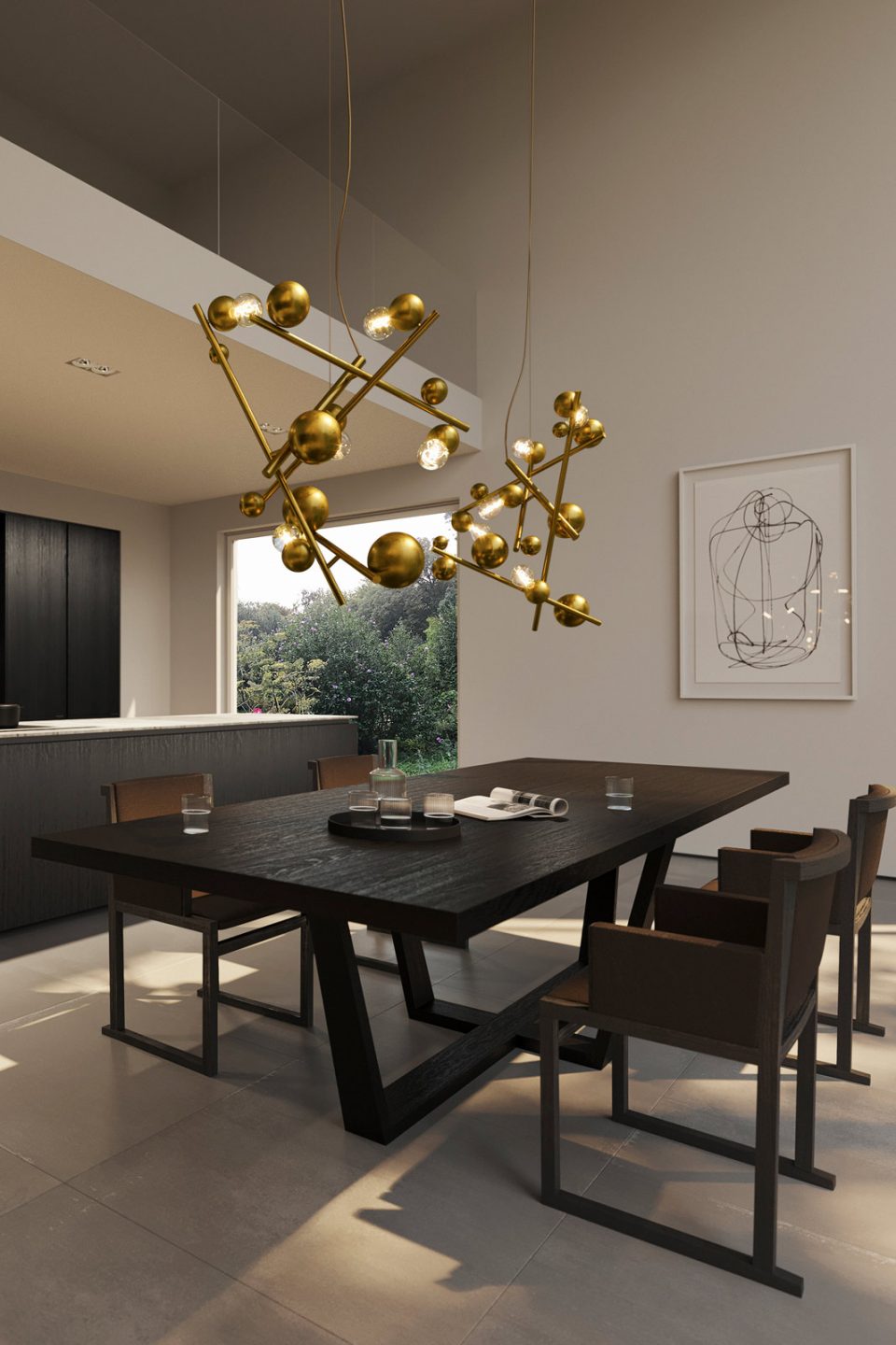 Modern style and light sculptures