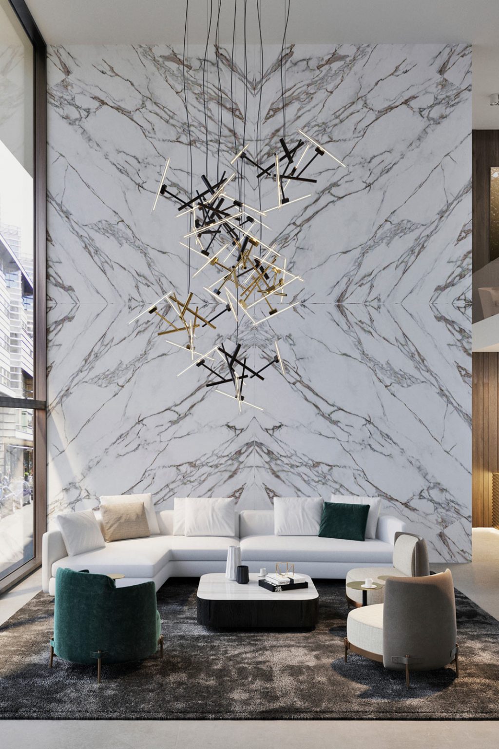 Modern style and light sculptures