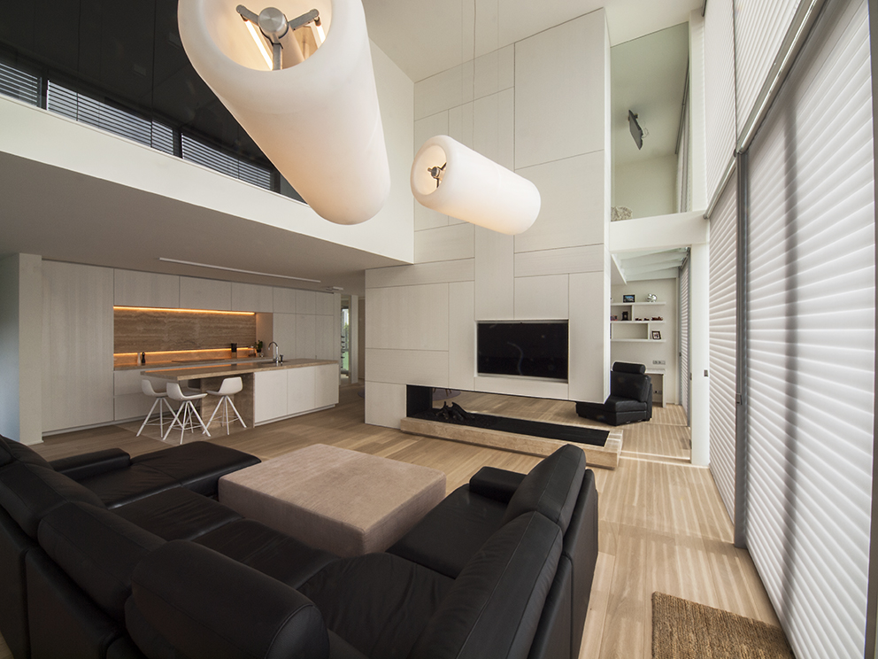 Modern interior with warm, natural materials