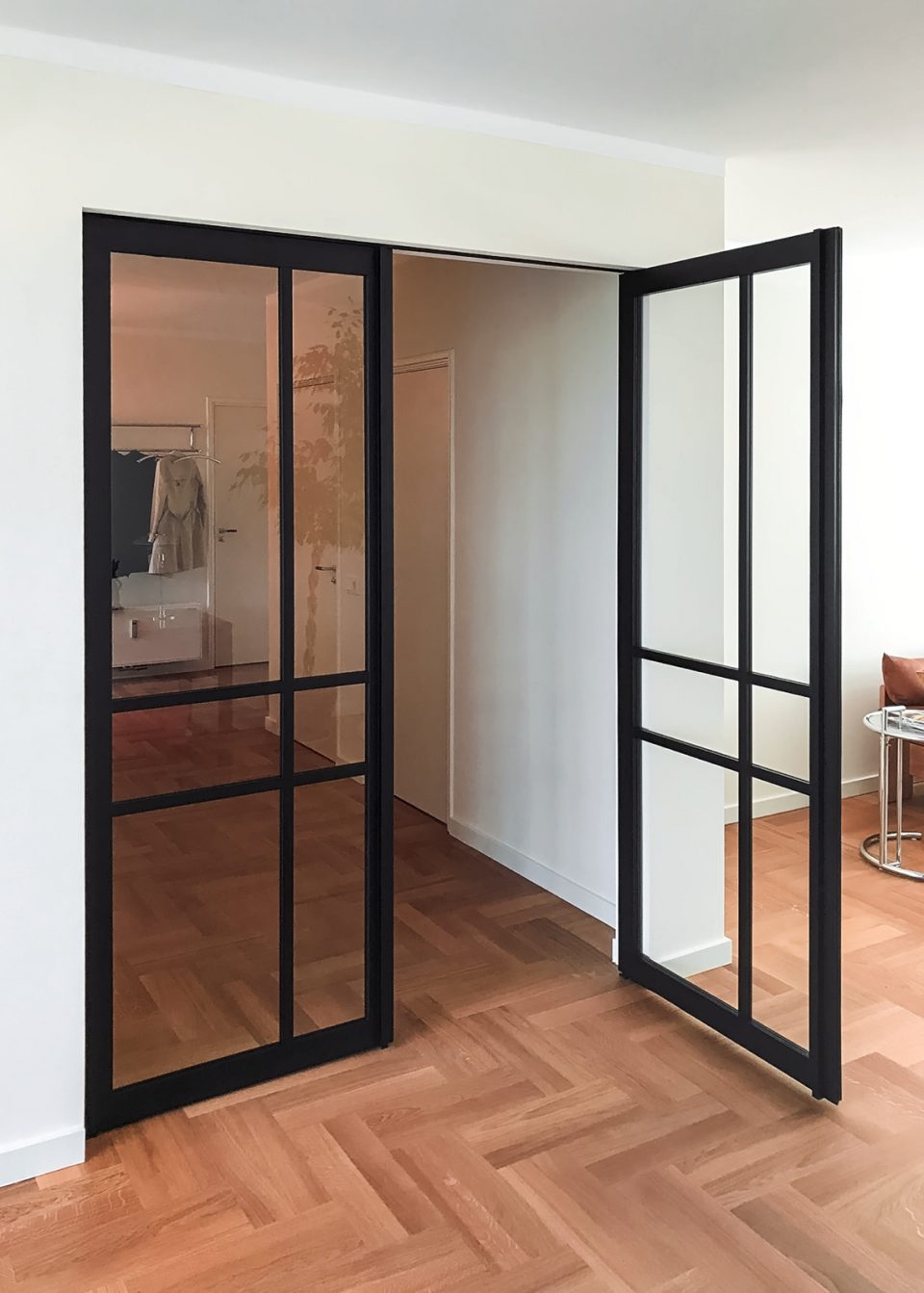 Steel look interior doors