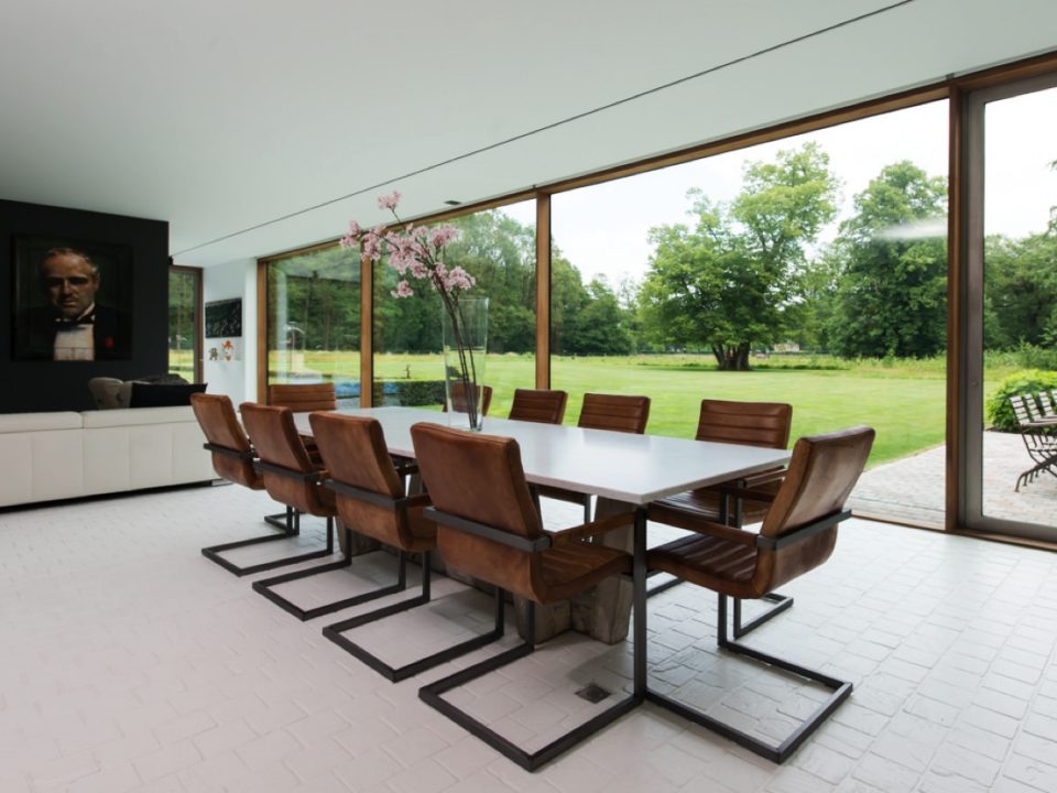 Modern square farmhouse with Dress Wall