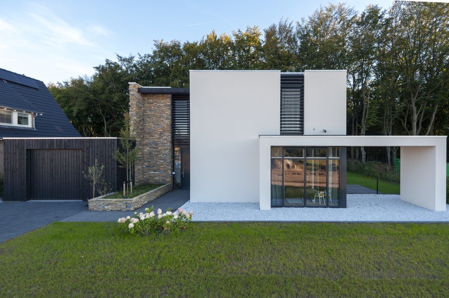 Cubist house with natural stone facade in Ede