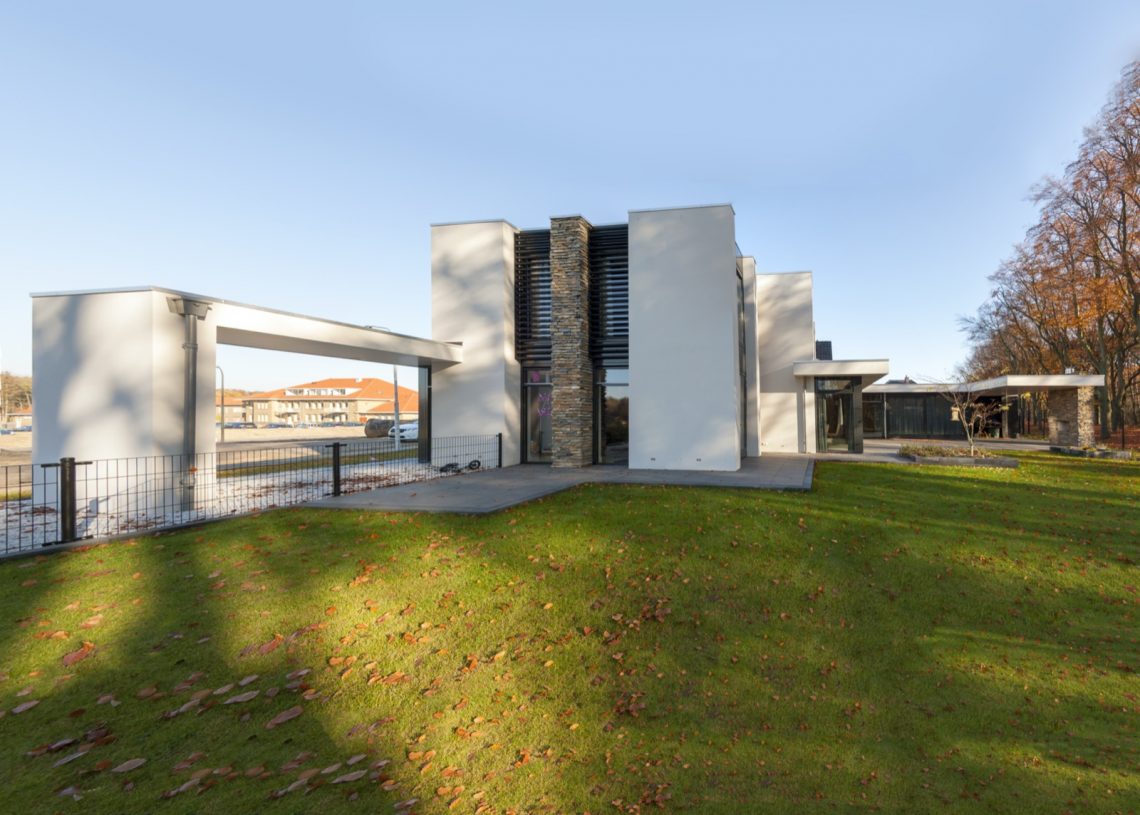 Cubist house with natural stone facade in Ede