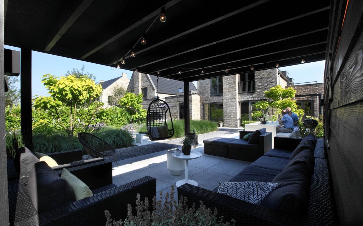 Modern garden in greenery