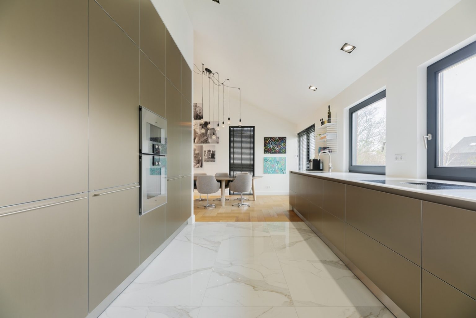 Luxury bulthaup b3 kitchen in aluminum