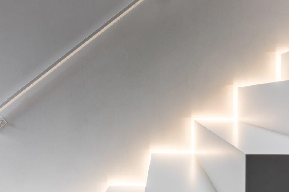 Trapleuning met led-verlichting