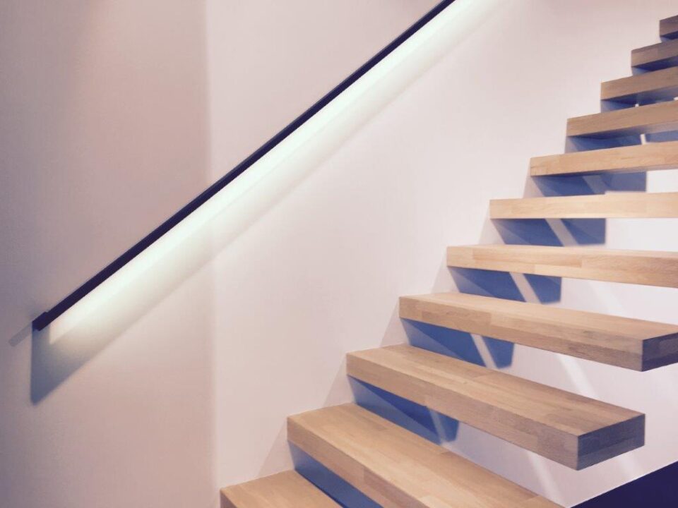 Trapleuning met led-verlichting