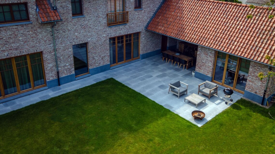 Belgische Blauwe Steen Terras Zwembad