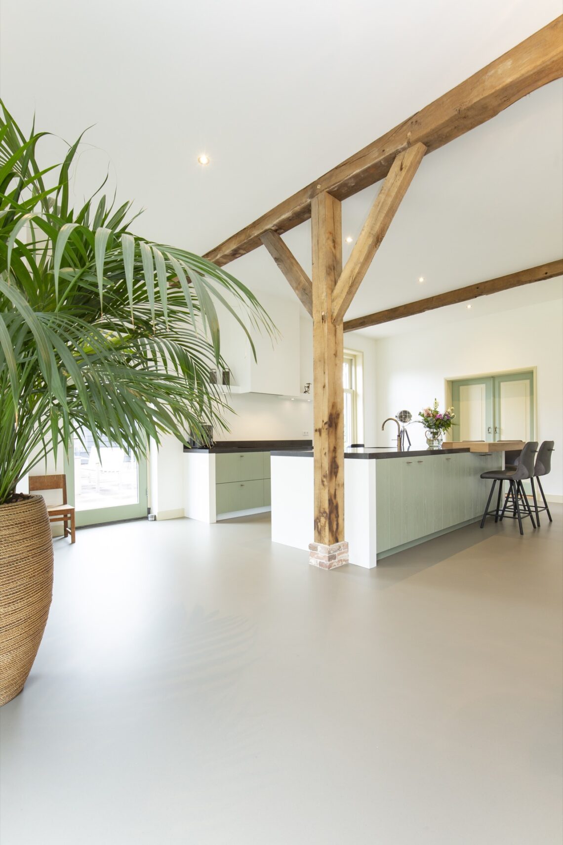 Country kitchen in listed farmhouse