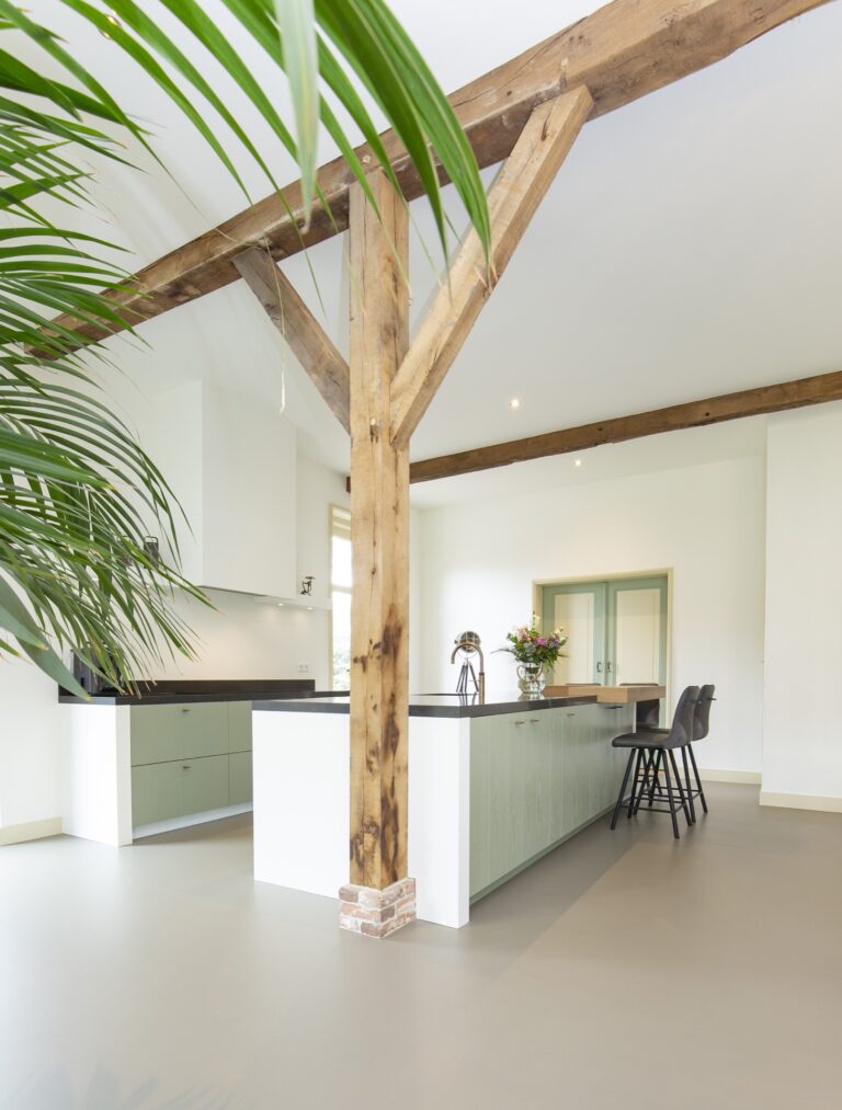 Country kitchen in listed farmhouse