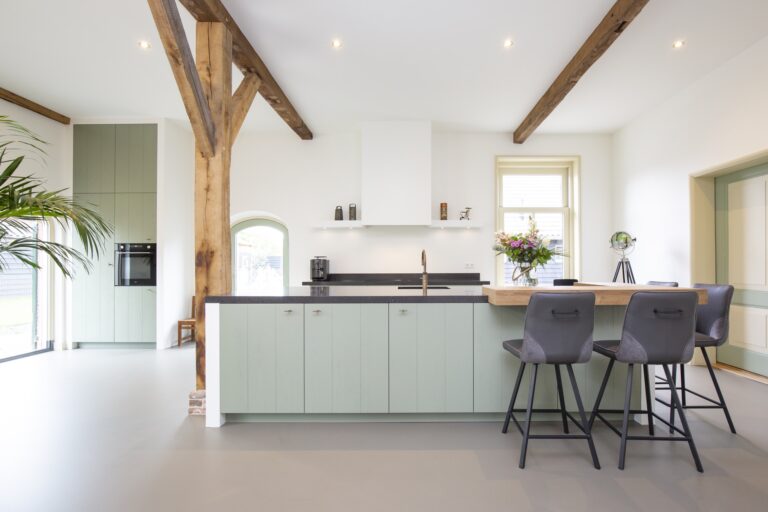 Country kitchen in listed farmhouse