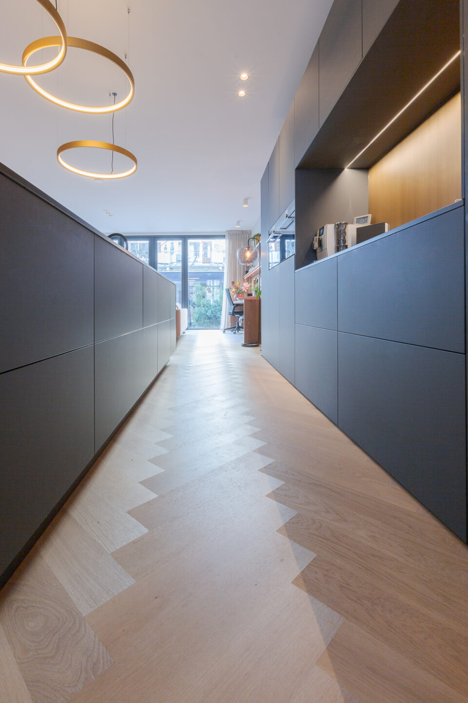 Herringbone and plank flooring in Amsterdam
