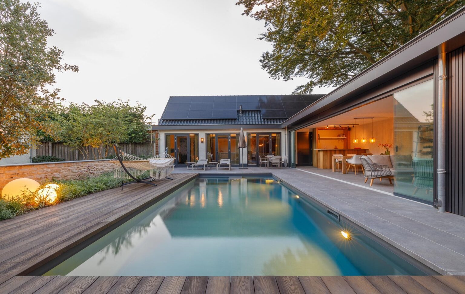 Luxury pool house with complete home spa