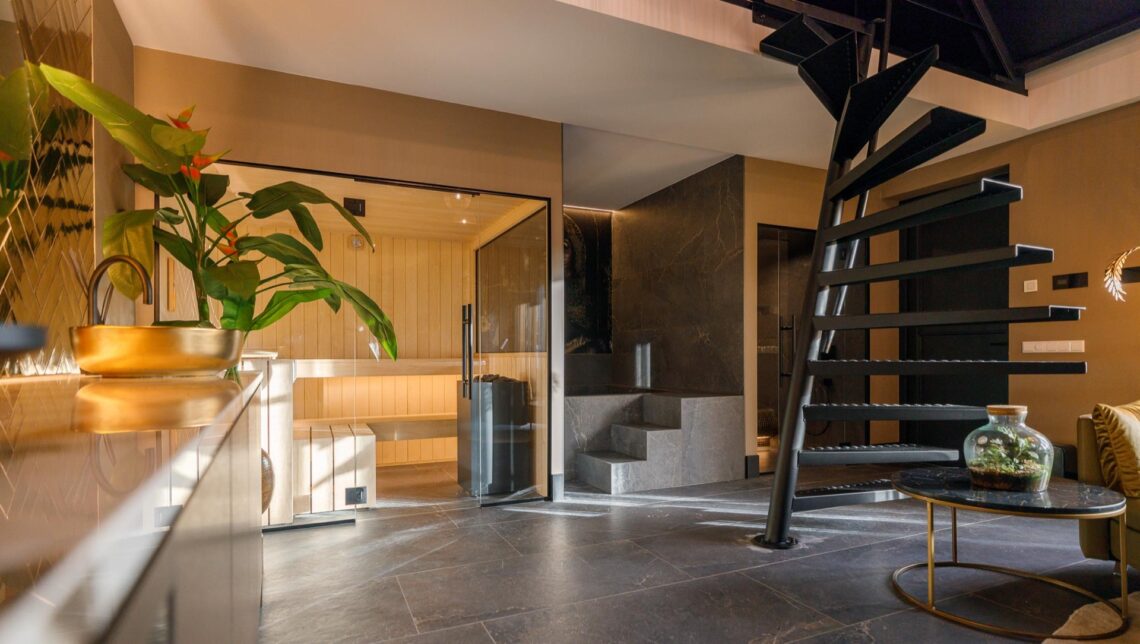 Luxury pool house with complete home spa