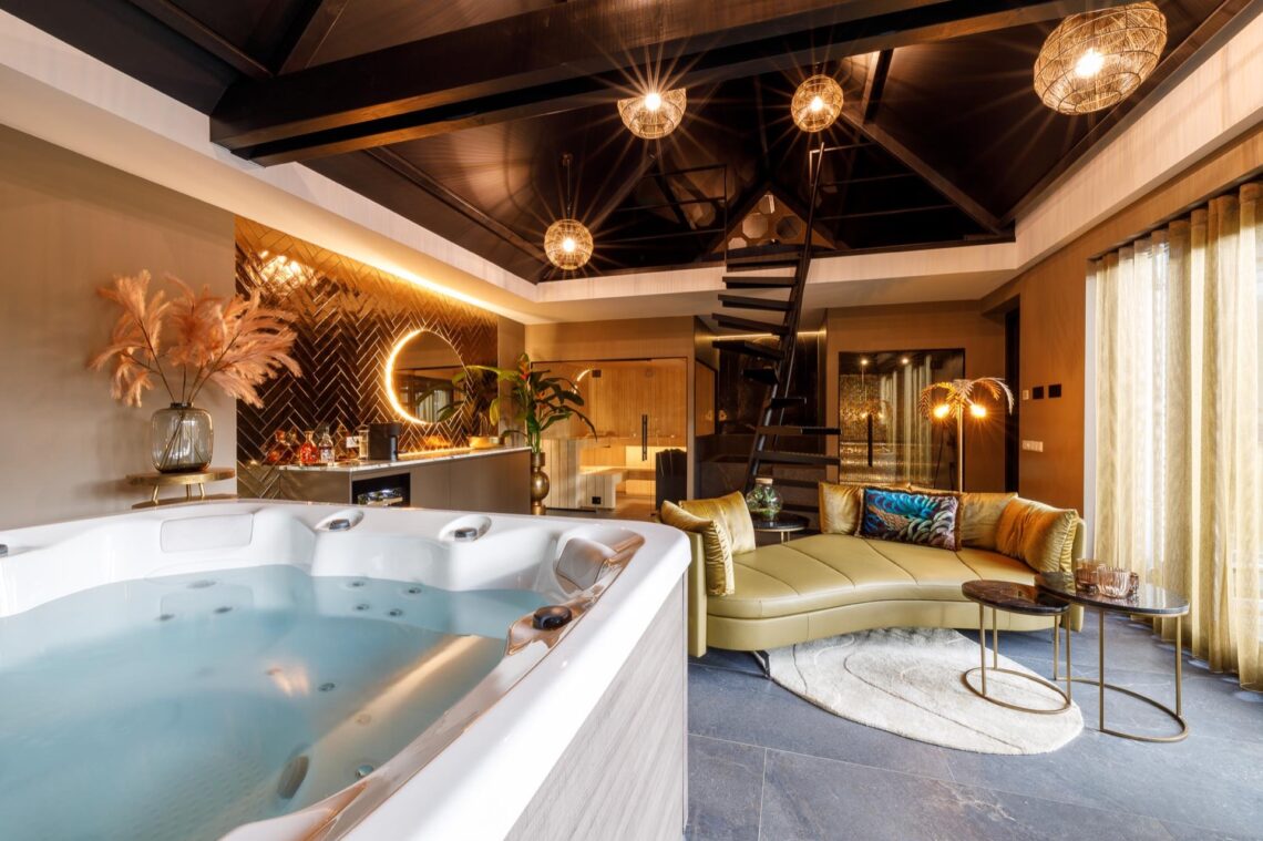 Luxury pool house with complete home spa