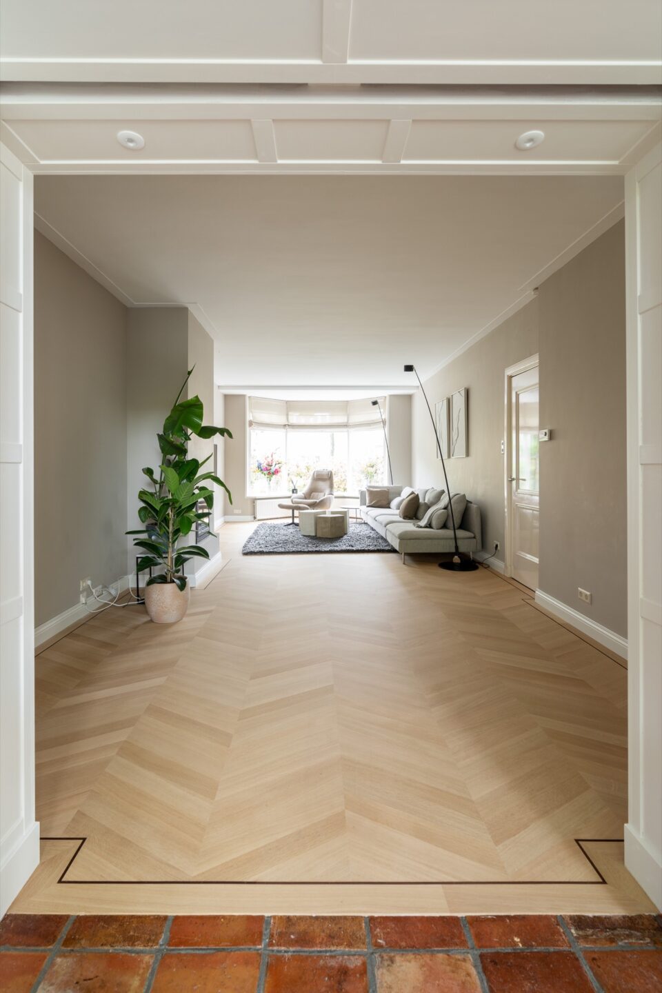 Hongaarse punt met band en Wengé bies in Heemstede