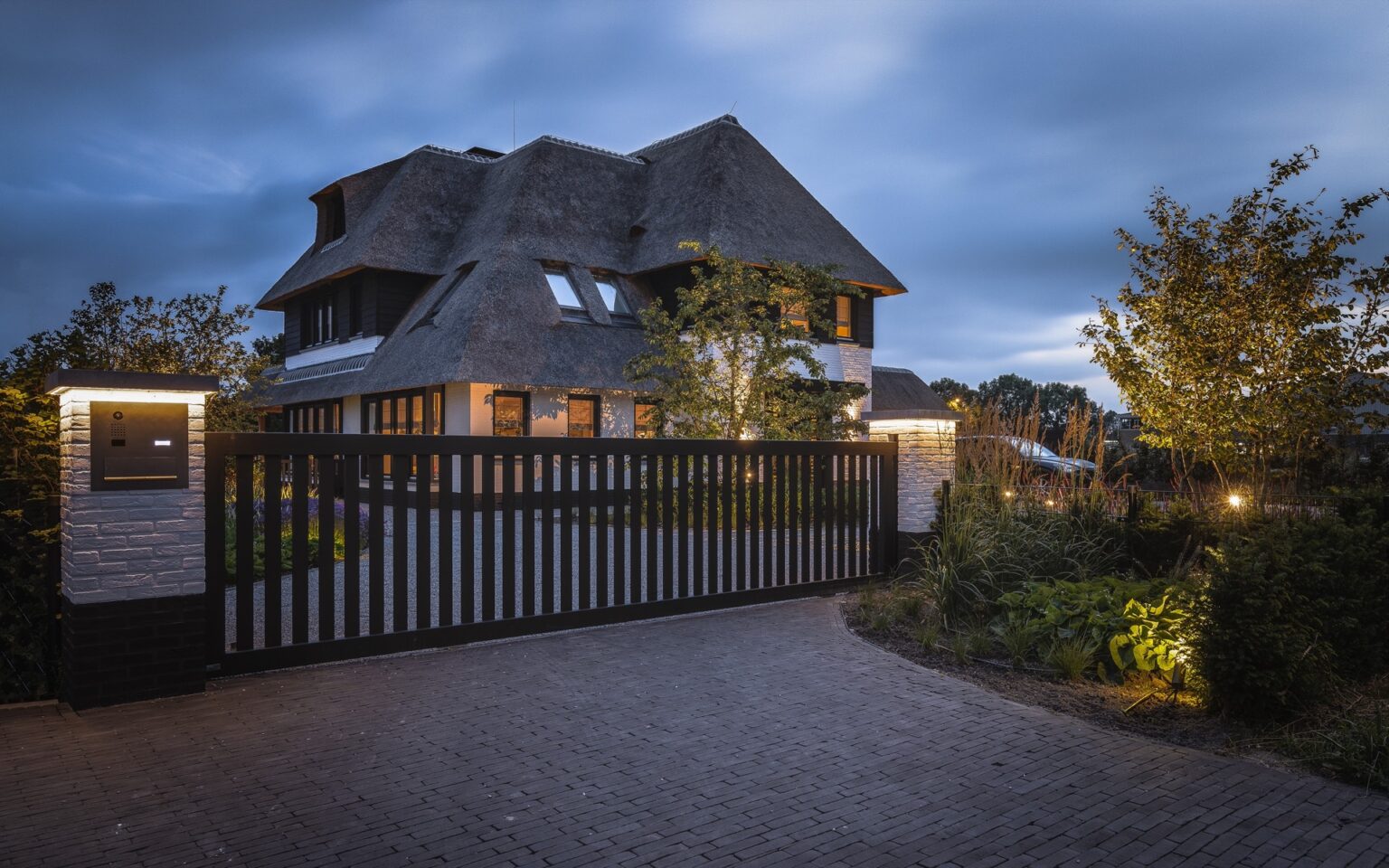Villa with modern entrance gate