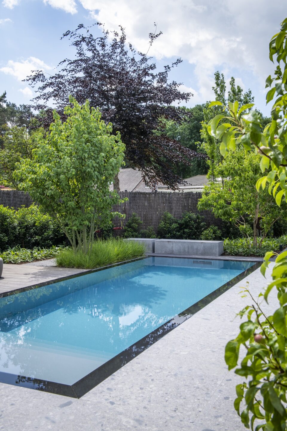 Display garden with luxury infinity pool and oak outbuilding - HOOG ...