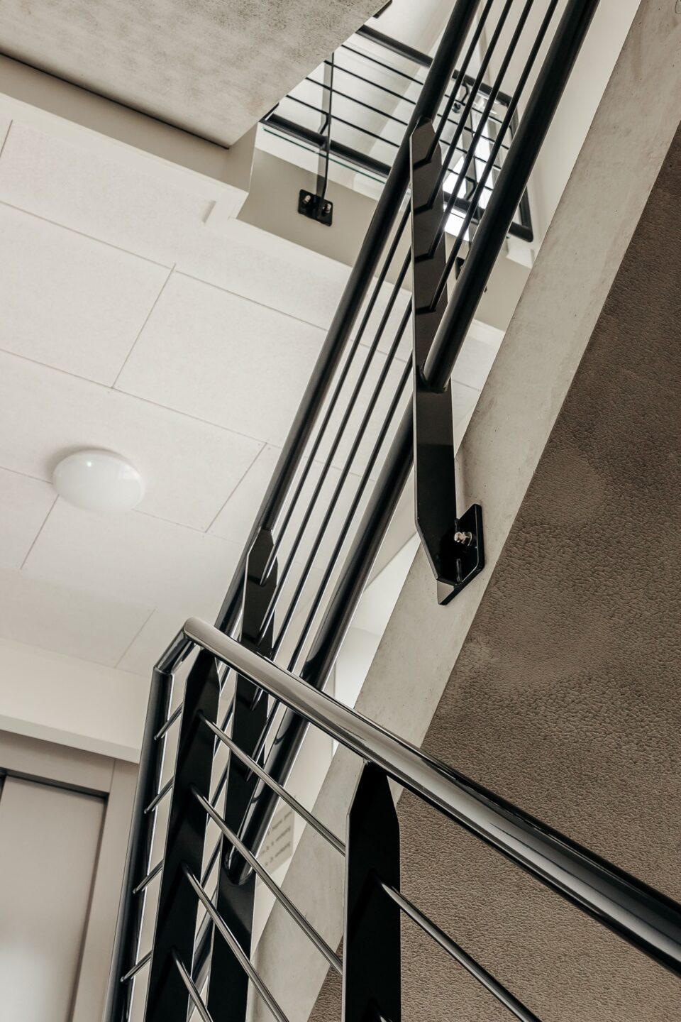 Steel stairs and railings in apartment complex