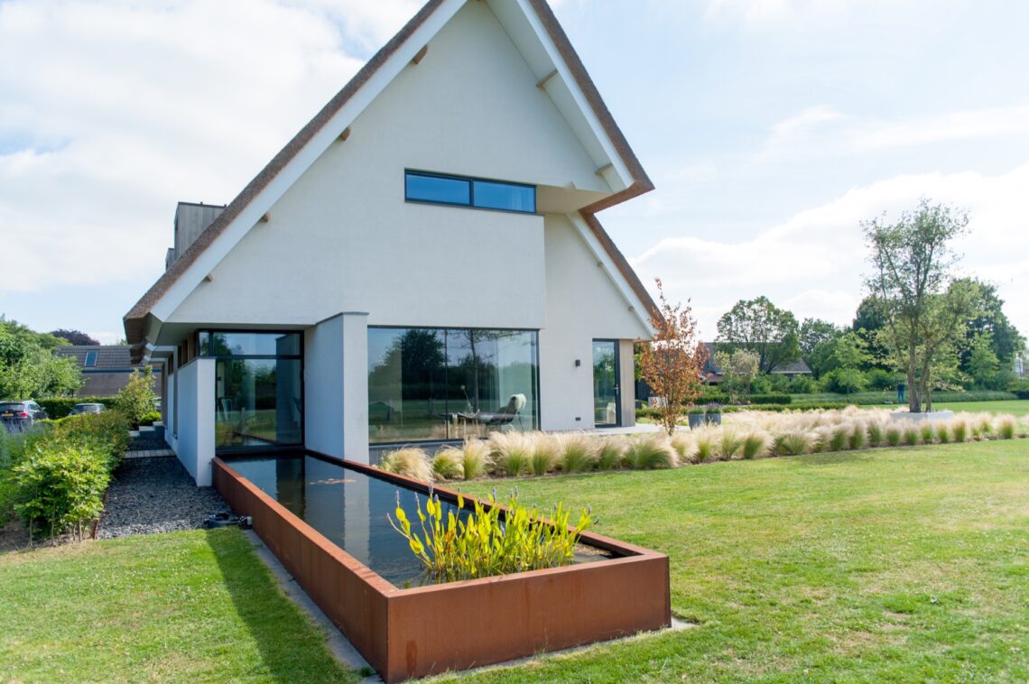 Villa with green backyard