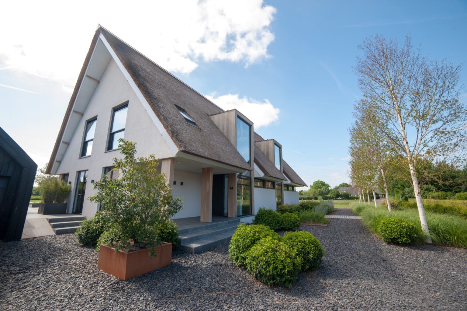 Villa with green backyard