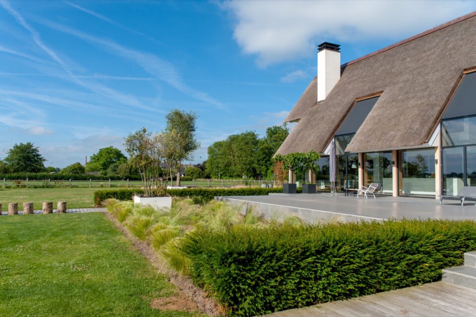 Villa with green backyard