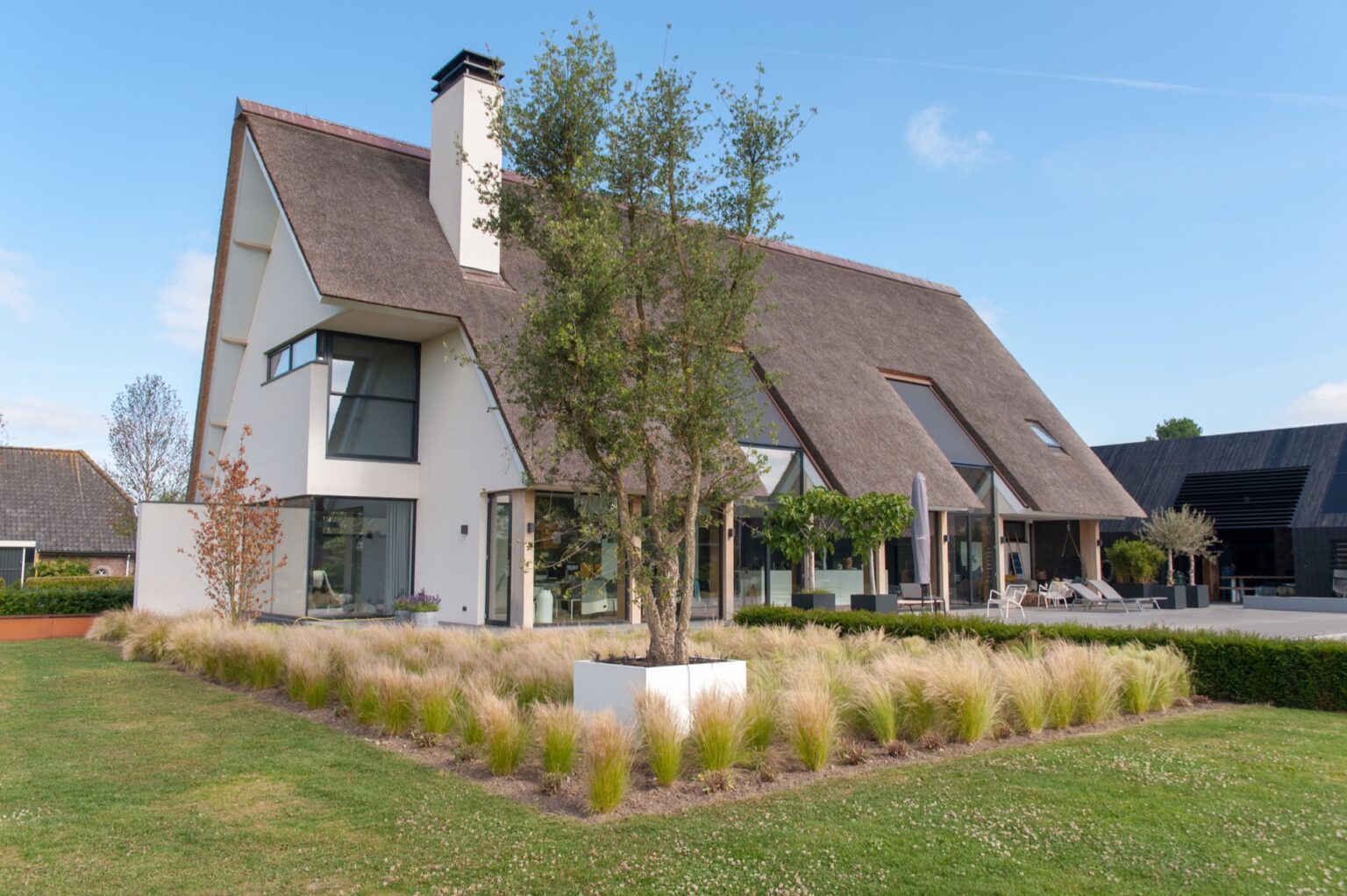 Villa with green backyard