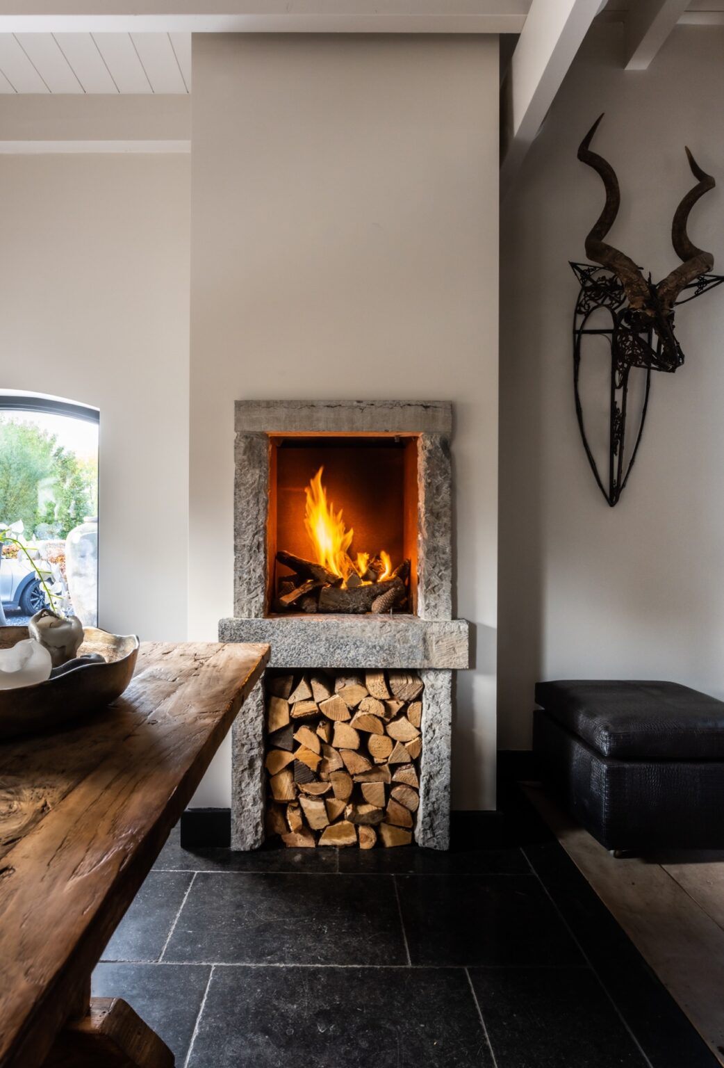 Fireplaces in rural interiors