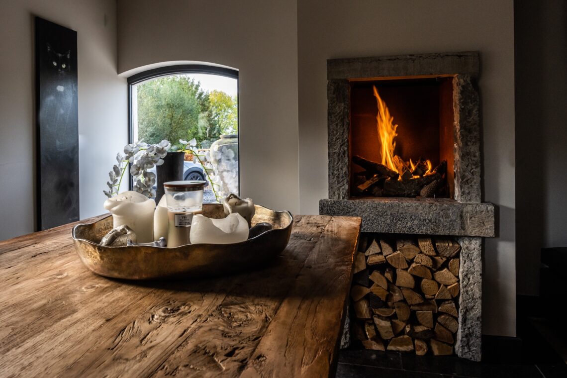 Fireplaces in rural interiors