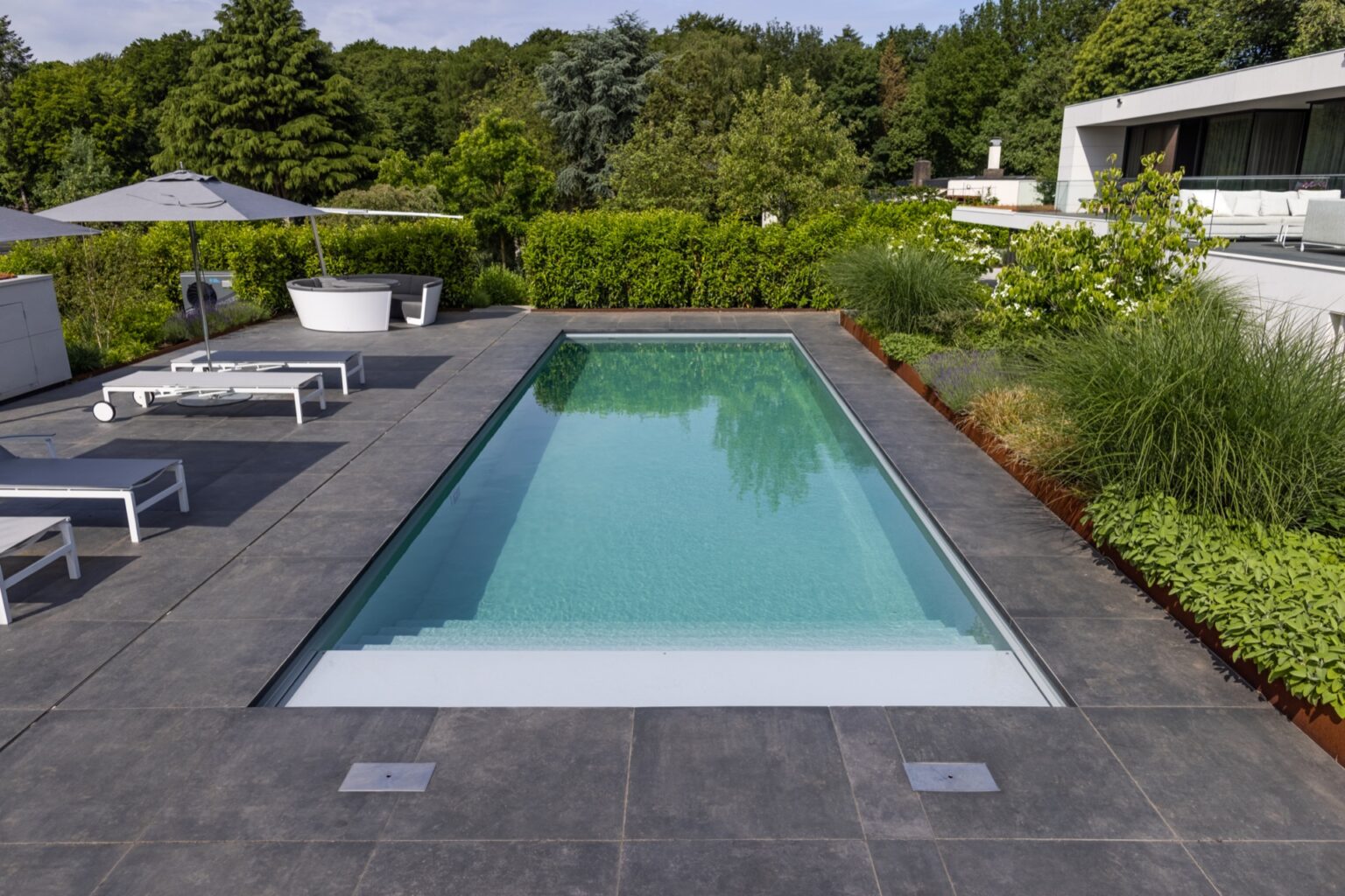 12m Nova Line swimming pool in green surroundings at Arnhem