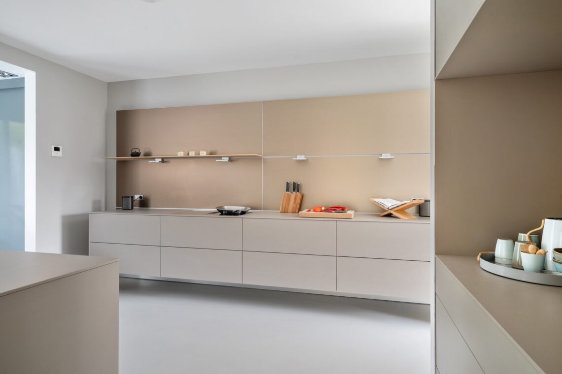 A surprising kitchen, with floating cabinets as part of the ...