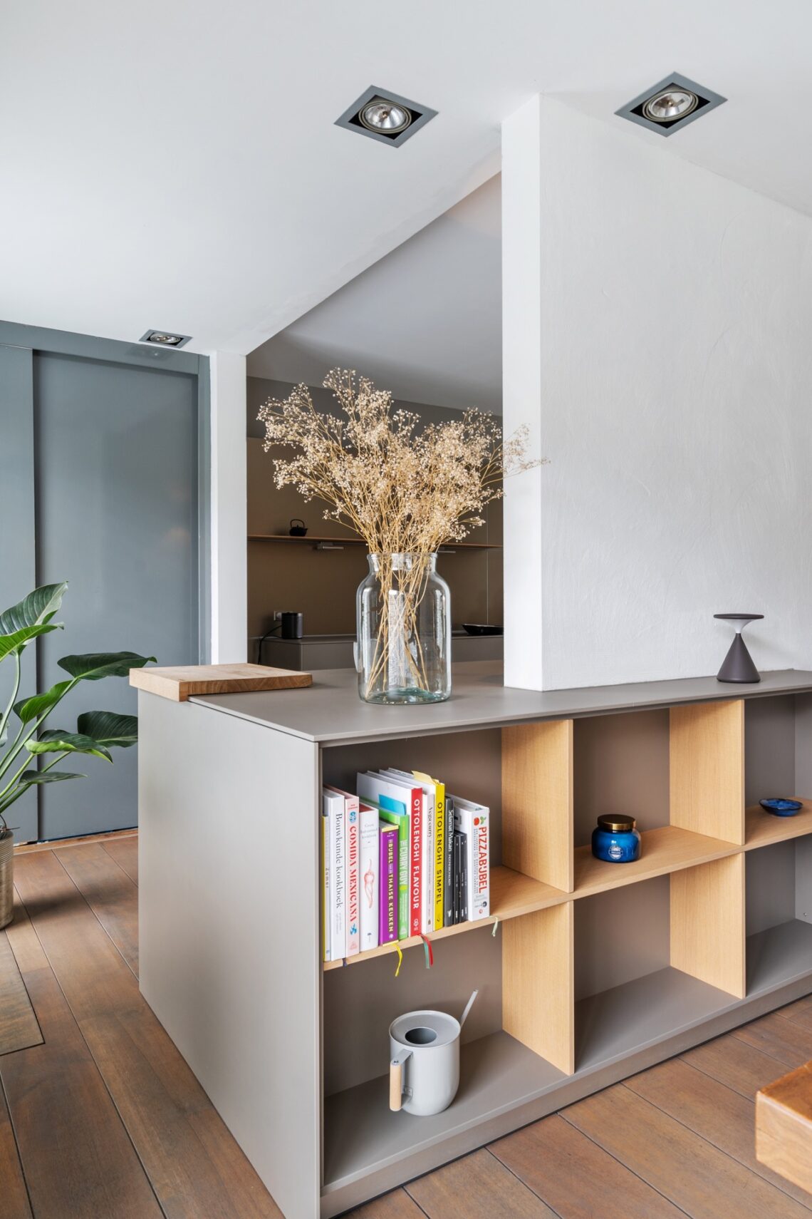 A surprising kitchen, with floating cabinets as part of the ...